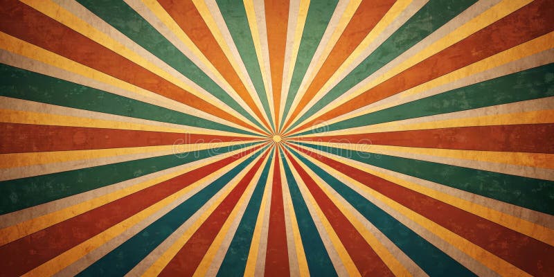 Retro Radiating Stripes Background Design with Vintage Texture ...