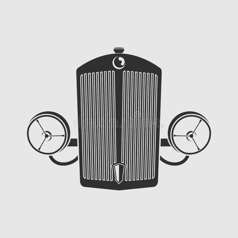Retro Radiator Grill and Car Headlights. Vector Stock Vector ...