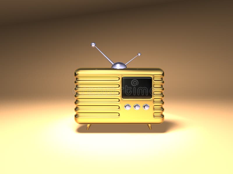 Retro radio stock illustration. Illustration of gold, volume - 1106113
