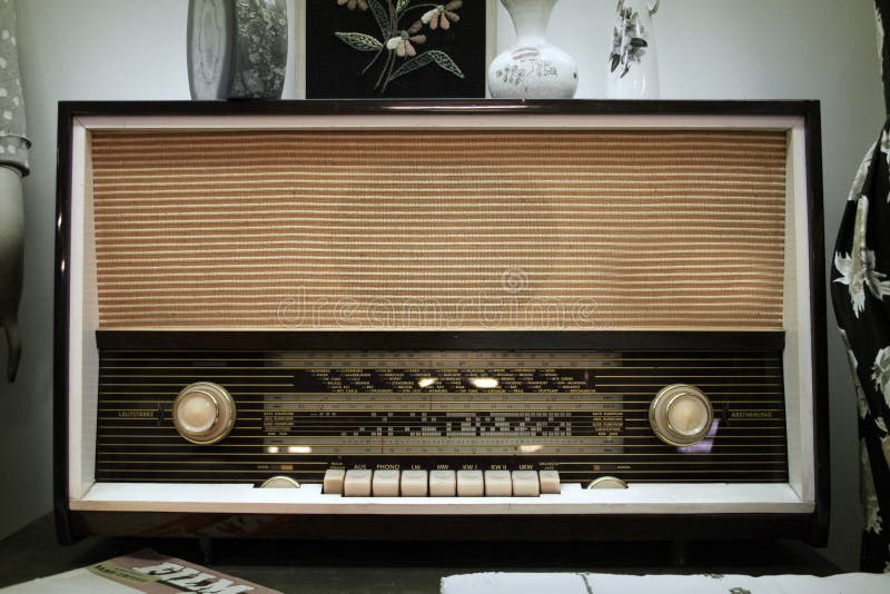 Retro Styled Image of an Old Car Radio Stock Image - Image of fashioned ...