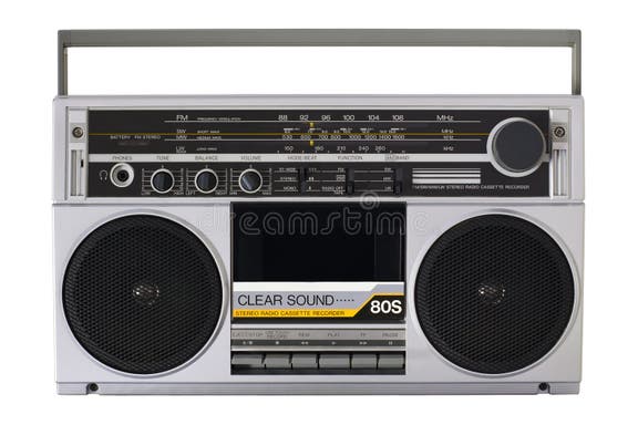 Retro radio from the 80s stock image. Image of music - 27189723