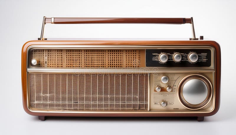Retro Radio with Knobs stock illustration. Illustration of midcentury ...