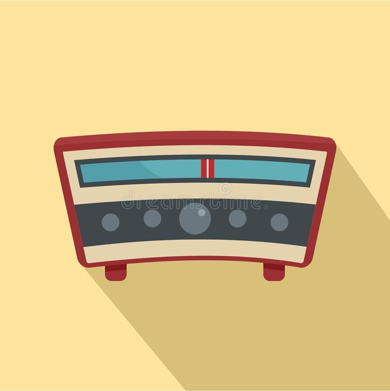 Retro Radio Icon, Flat Style Stock Vector - Illustration of music ...