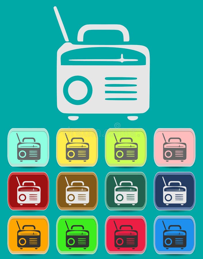 Retro Radio Icon Illustration Stock Vector - Illustration of favorite ...