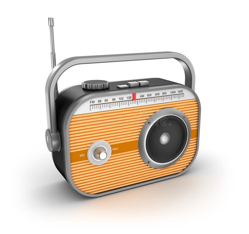 Retro Radio Op Witte Achtergrond Stock Illustratie - Illustration of ...