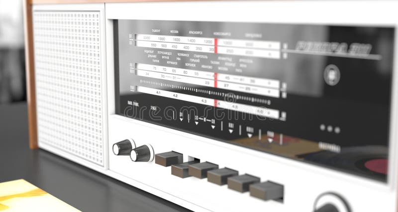 Retro radio receiver stock illustration. Illustration of button - 132572329