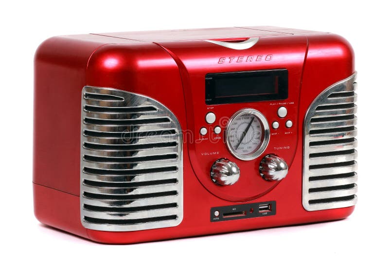 Retro radio rossa immagine stock. Immagine di radio, voce - 62519283