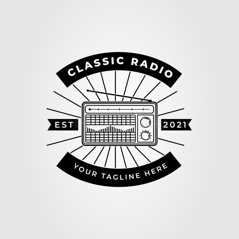 Retro Radio Station and Broadcasting Logo Vector Illustration Design ...
