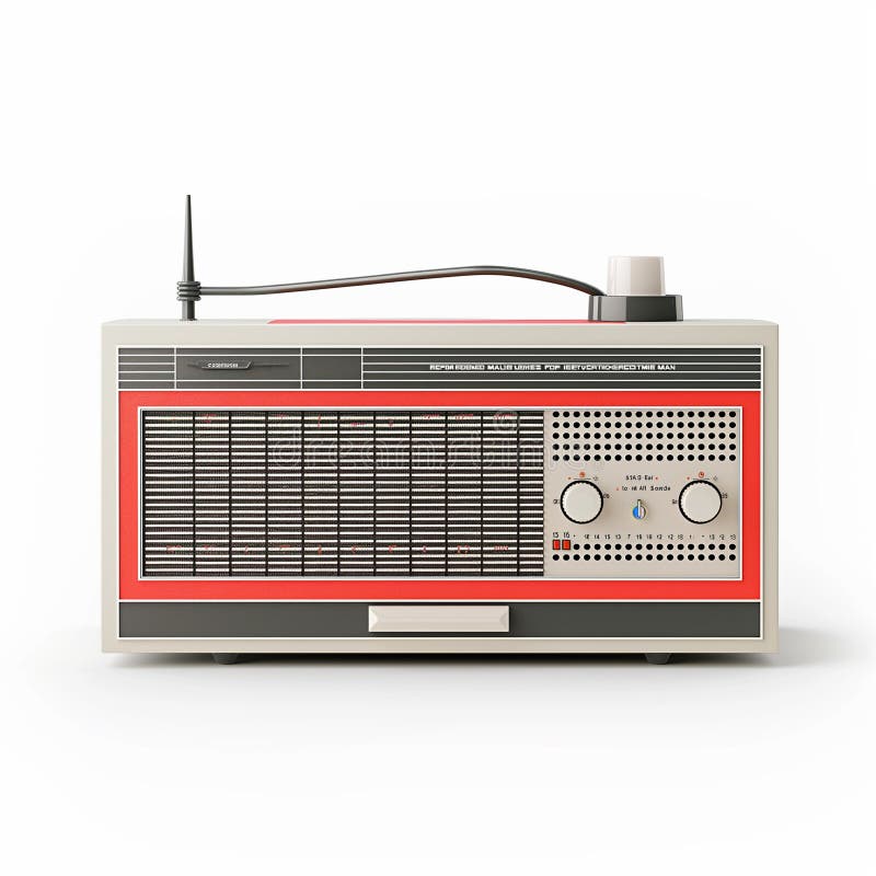 Retro Radio with a White Background Stock Illustration - Illustration ...