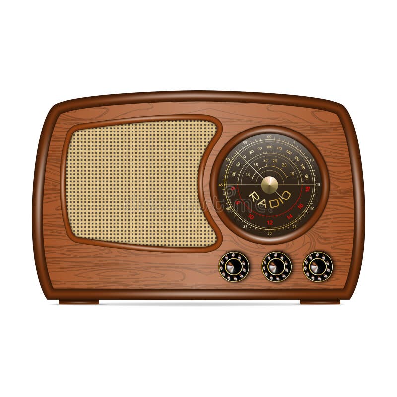 Gammal Radiosymbol, Tecknad Filmstil Vektor Illustrationer ...
