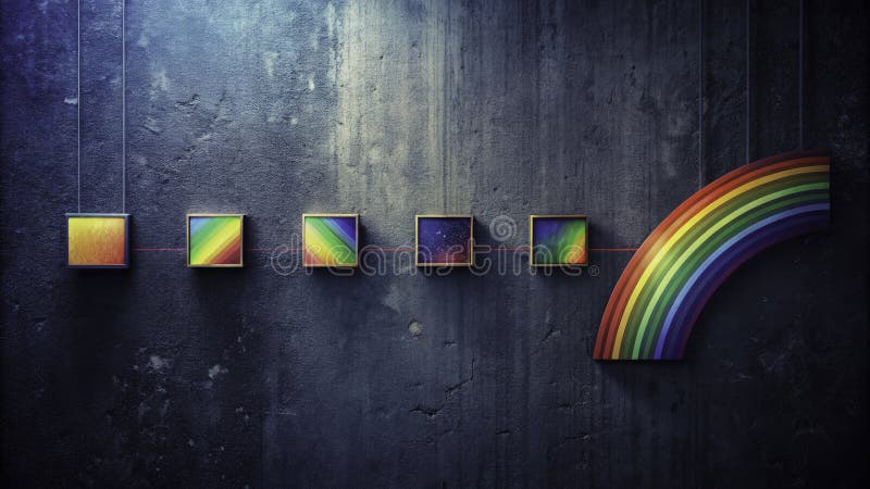 Retro Rainbow Milestone Timeline a Vintage Progress Chart for ...