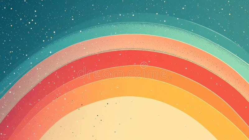 Retro Rainbow Pastel Arch Design Background Stock Illustration ...