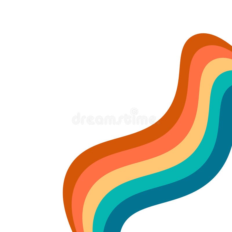 Retro Rainbow Wavy Corner stock vector. Illustration of rainbow - 332836897