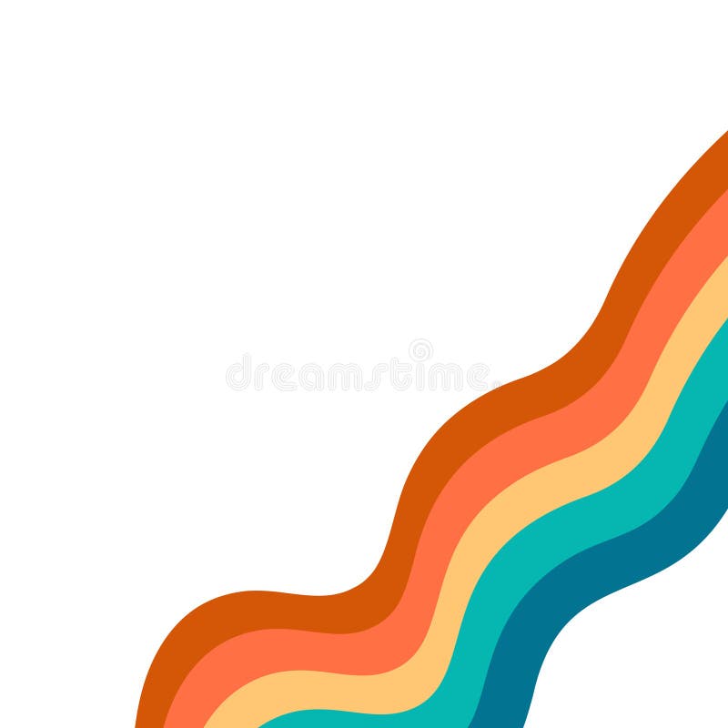 Retro Rainbow Wavy Corner stock vector. Illustration of colorful ...