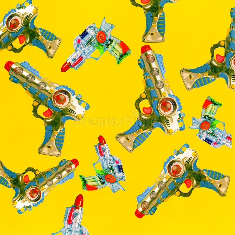 Retro Ray Gun Toy Bright Color Stock Illustration - Illustration of ...
