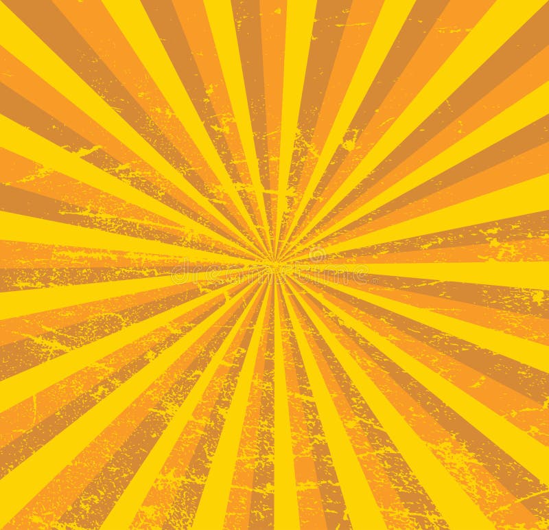 Retro Rays Background with Scratches. Vector Vintage Old Fashioned ...