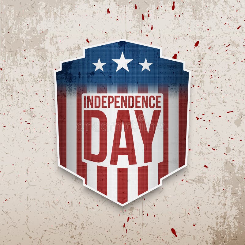 Retro Realistic Greeting Card for Independence Day Stock Vector ...