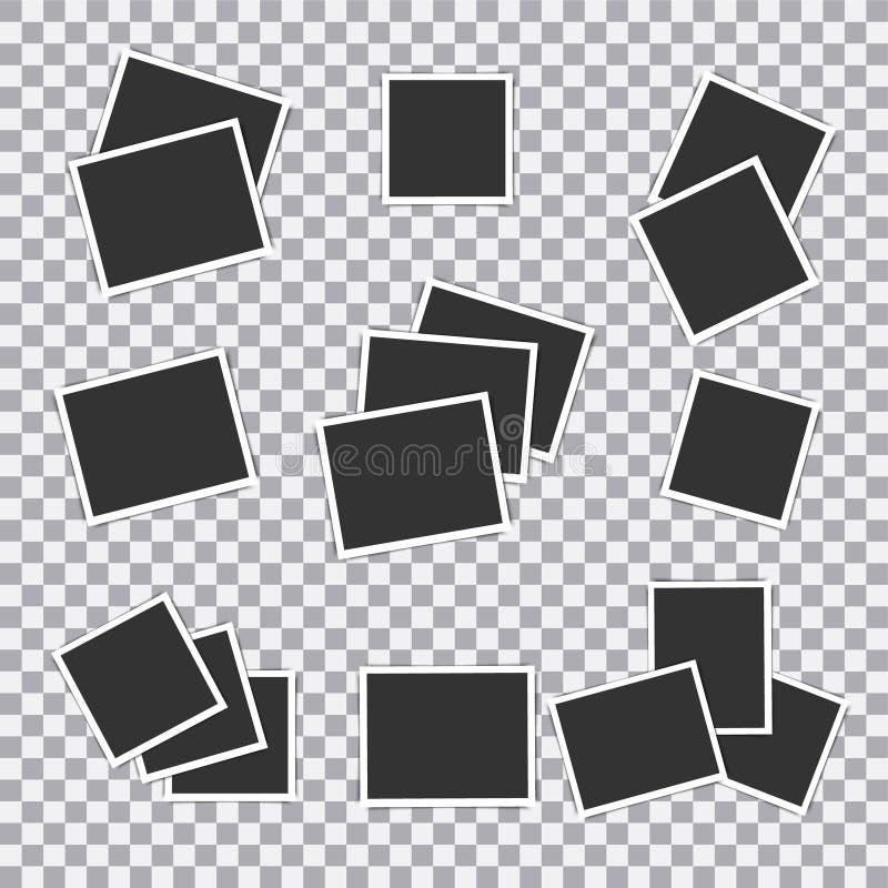 Retro Realistic Vector Photo Frame Placed on Transparent Background ...