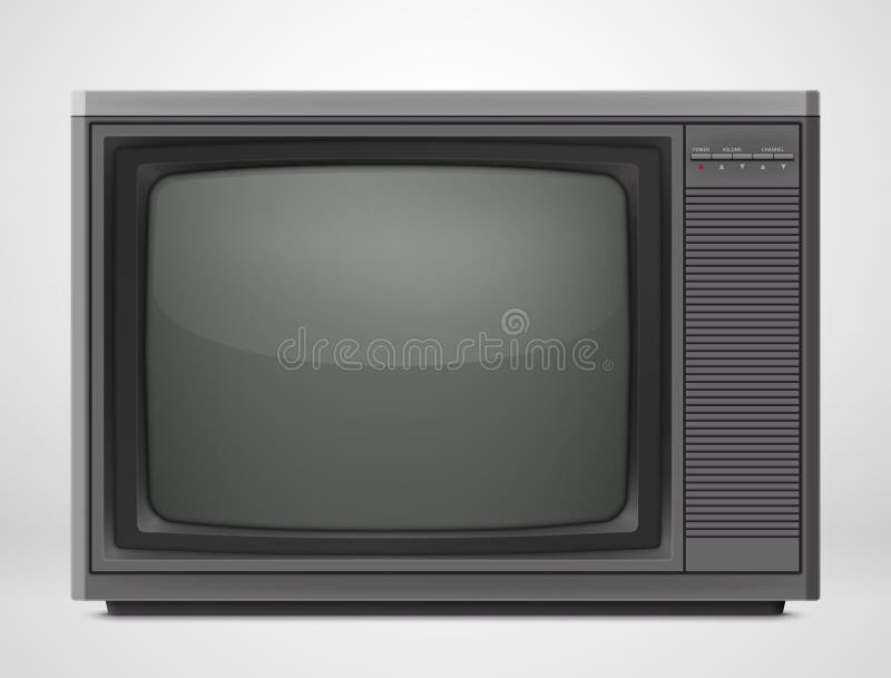 Retro Realistic Wide TV Set from 80s or 90s Stock Vector - Illustration ...