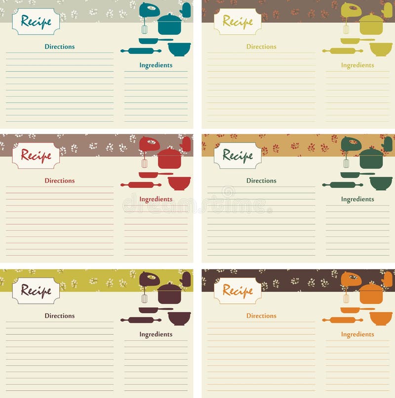 Vector Retro Recipe Card Layout Stock Vector - Illustration of ...