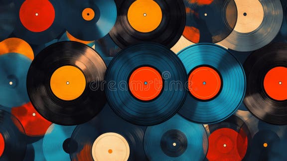 Retro Record Pattern with Musical Vibe for Seamless Disco Design Stock ...
