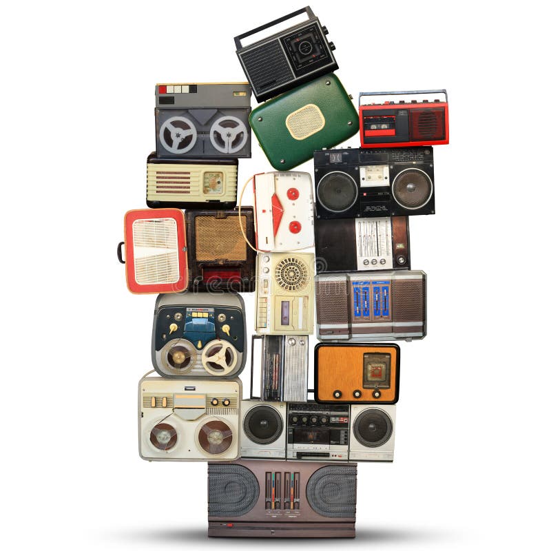 Retro electronics set stock image. Image of oldfashioned - 207067627