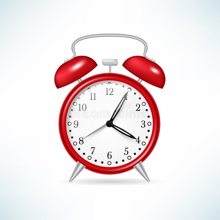 Retro Red Alarm Clock. Vector in Realistic Style Stock Vector ...