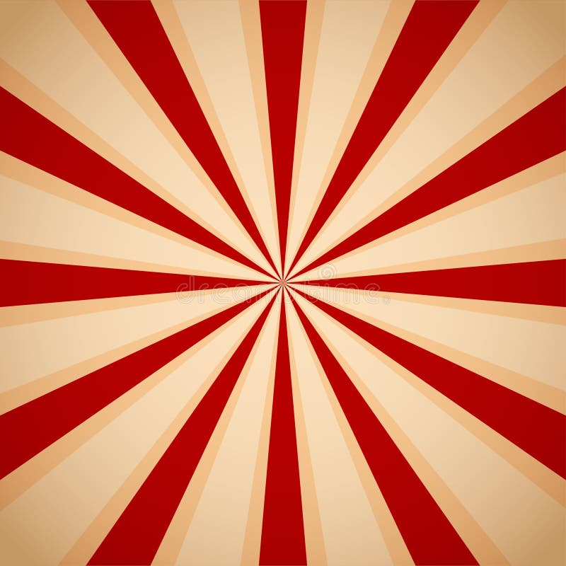 Sunburst Retro Red in Vintage Style. Vector Illustration Stock ...