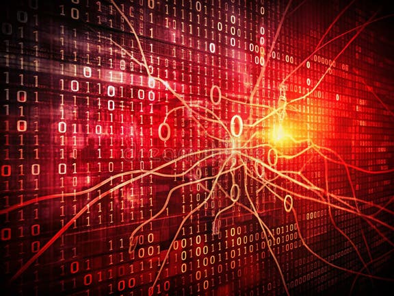 Retro Red Binary Code a Visually Striking Cybersecurity Concept ...