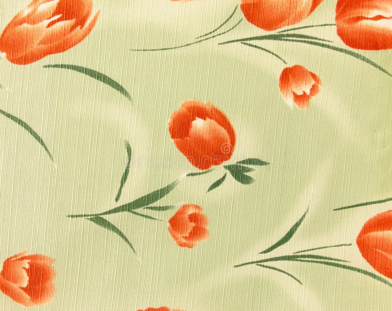 Retro Red Floral Pattern Fabric Background Stock Photo - Image of buds ...