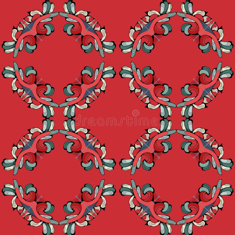 Retro red pattern stock vector. Illustration of vector - 124817371