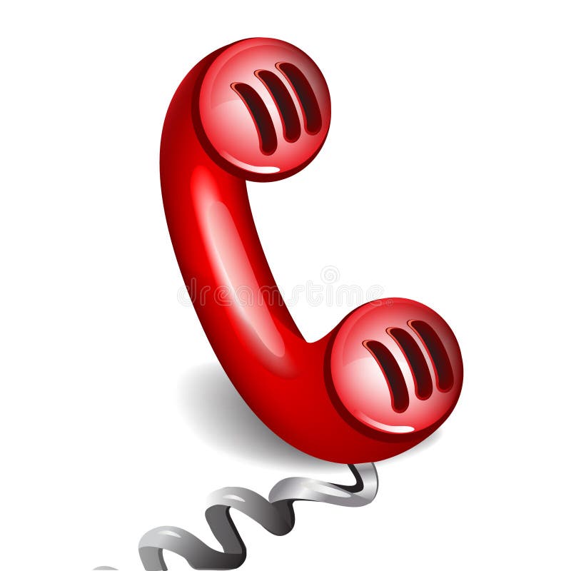 Retro red phone stock vector. Illustration of cable, receiver - 21189467