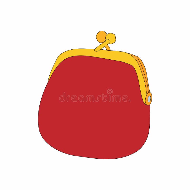 Retro Red Purse Icon, Cartoon Style Stock Vector - Illustration of ...