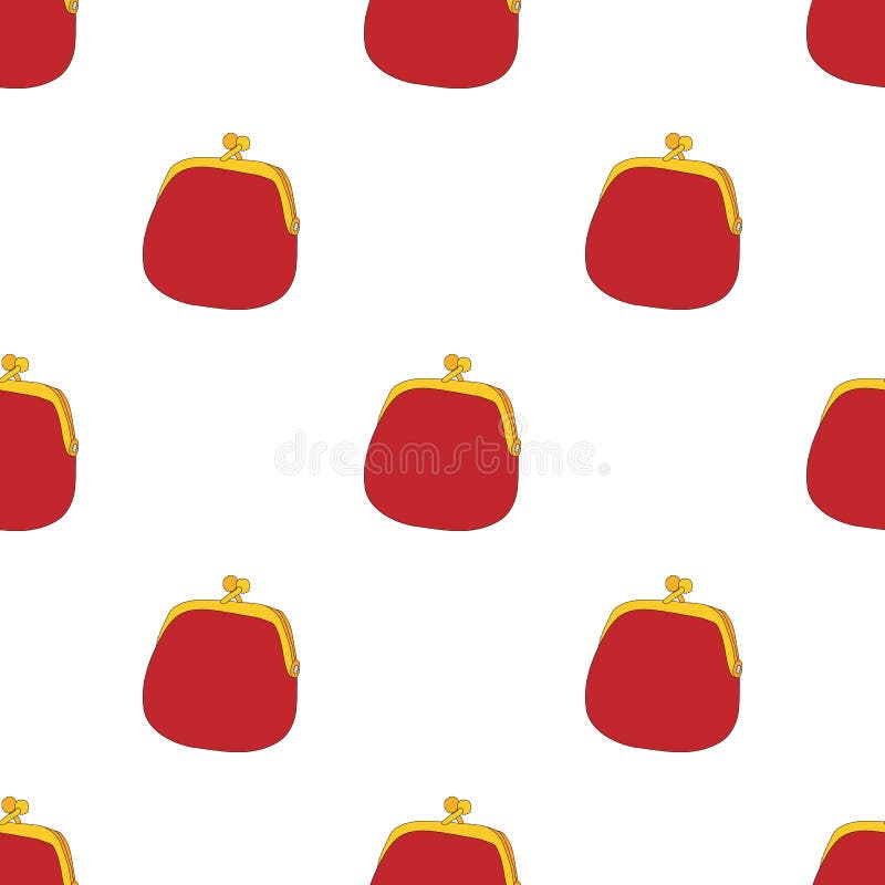 Retro Red Purse Pattern Seamless Vector Stock Vector - Illustration of ...