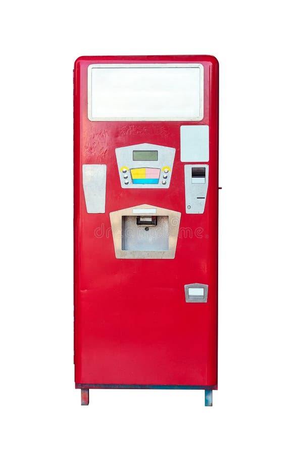 Retro Red Soda Machine Isolated Stock Image - Image of soda, dispenser ...