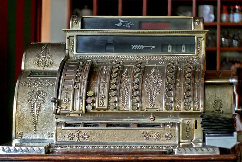 Old Fashioned Cash Register Orthographic Stock Photo - Image of ...