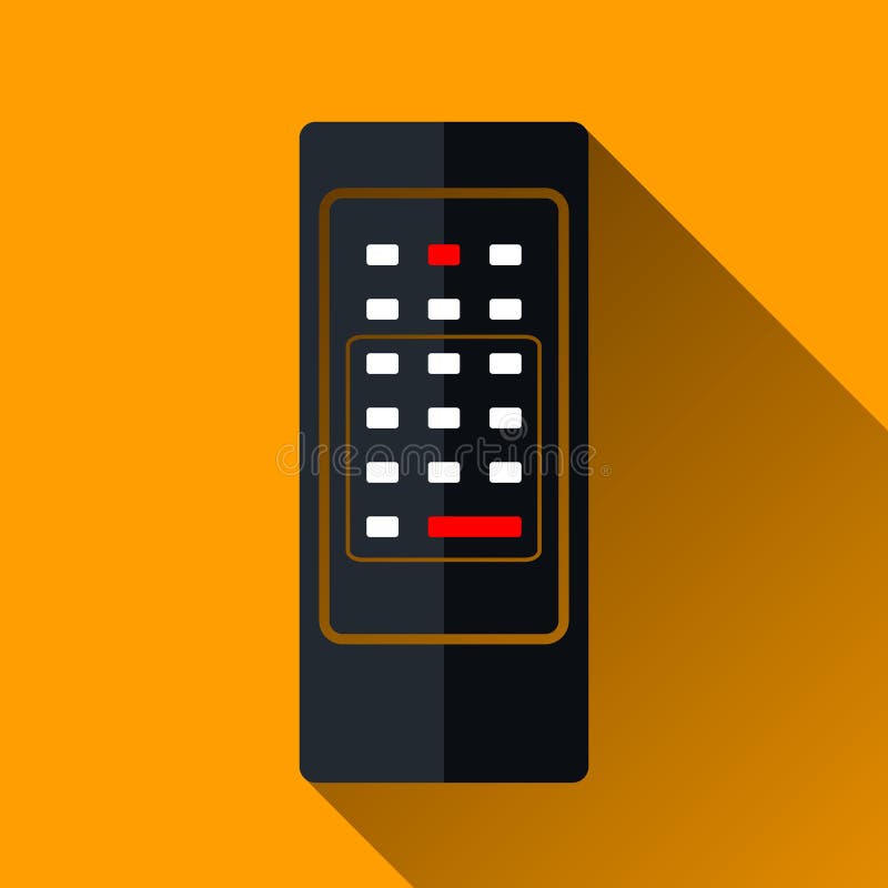 Retro Remote Control Icon, Long Shadow Design, Vector Illustration ...