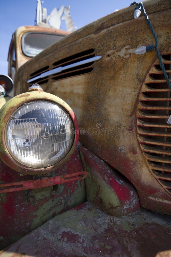 Retro REO Speed Wagon Rusty Truck Front End Stock Image - Image of ...