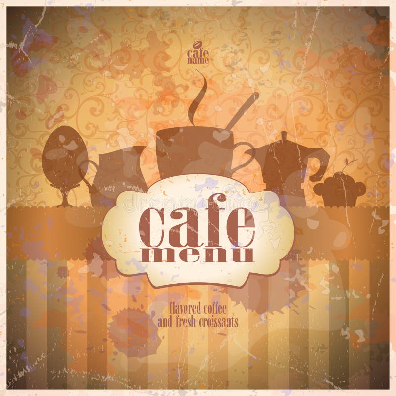 Retro Restaurant Menu Card Design. Stock Vector - Illustration of ...