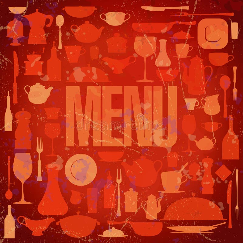 Retro Restaurant Menu Card Design. Stock Vector - Illustration of ...