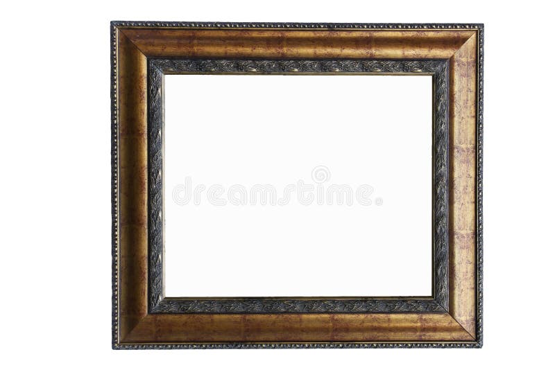 Retro Revival Old Gold Frame Stock Image - Image of horizontal, empty ...