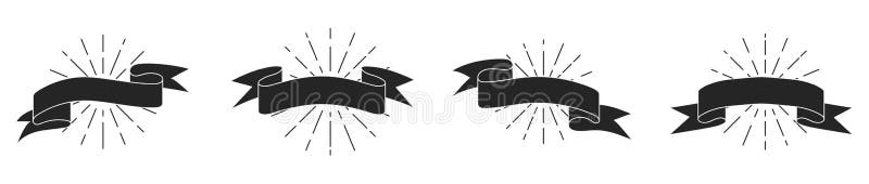 Retro Ribbon Badge Template with Sun Ray Stock Vector - Illustration of ...