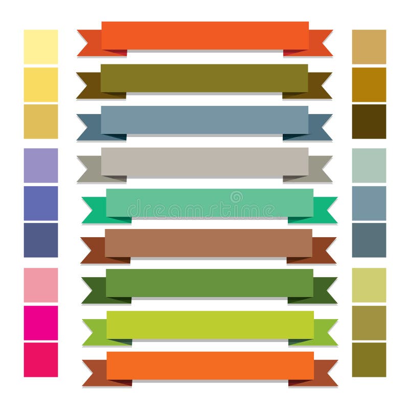 Retro Ribbon Set- Illustration Stock Vector - Illustration of icon ...