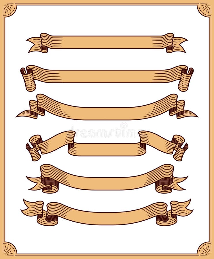 Retro Ribbon Vector Graphic Element Collection Stock Vector ...