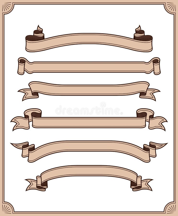 Retro Ribbon Vector Graphic Element Collection Stock Illustration ...
