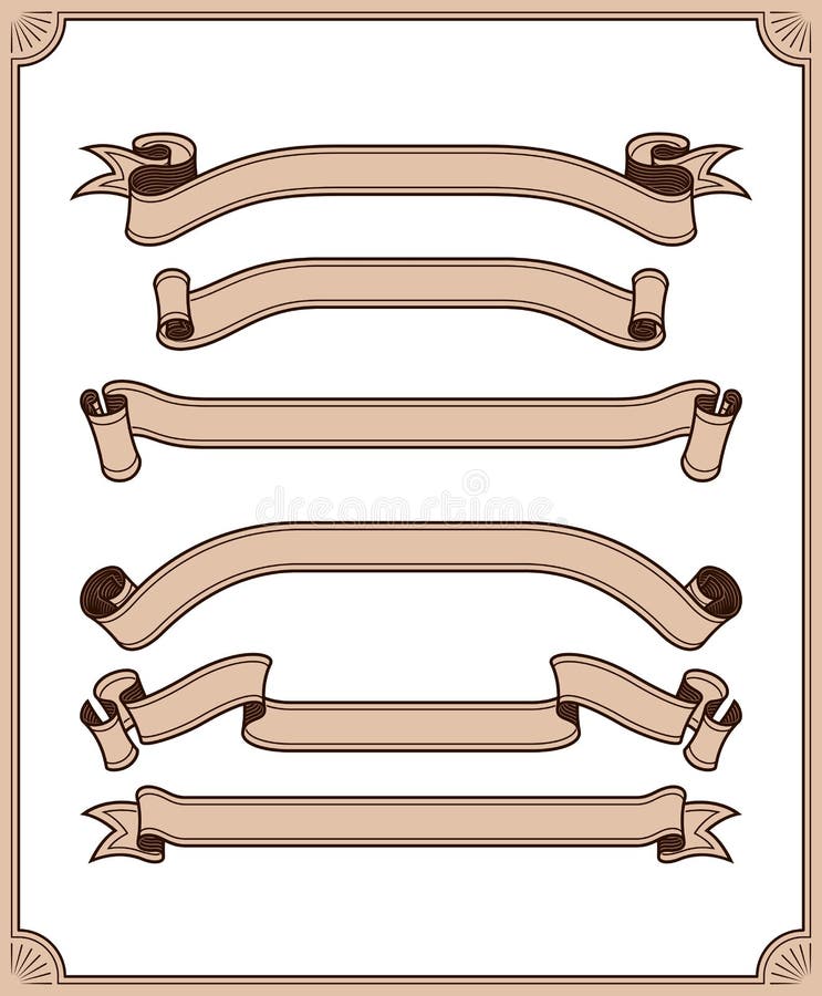 Retro Ribbon Vector Graphic Element Collection Stock Vector ...