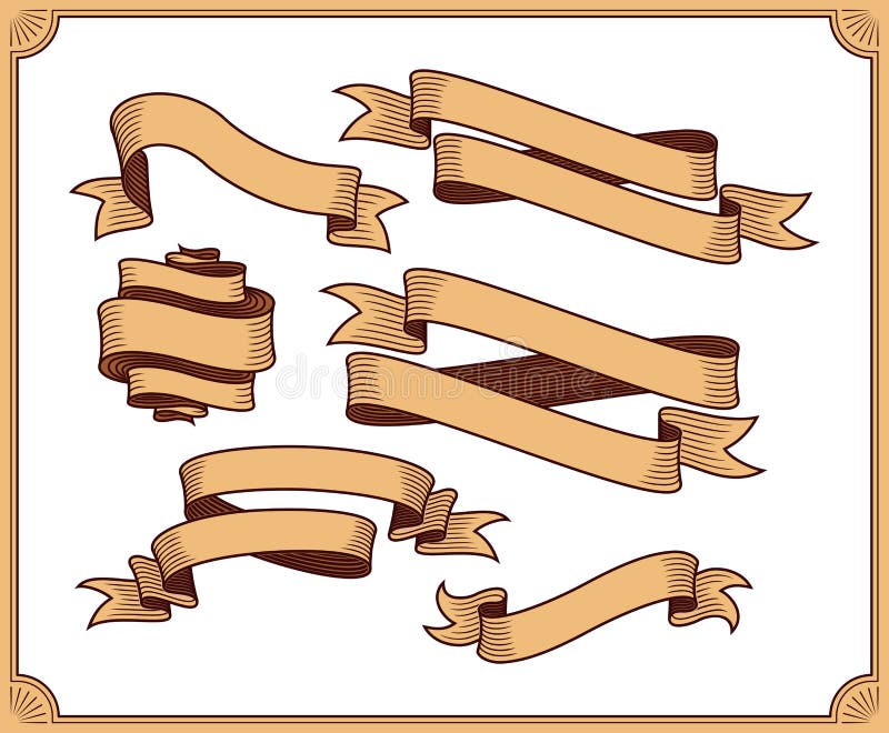 Retro Ribbon Vector Graphic Element Collection Stock Vector ...