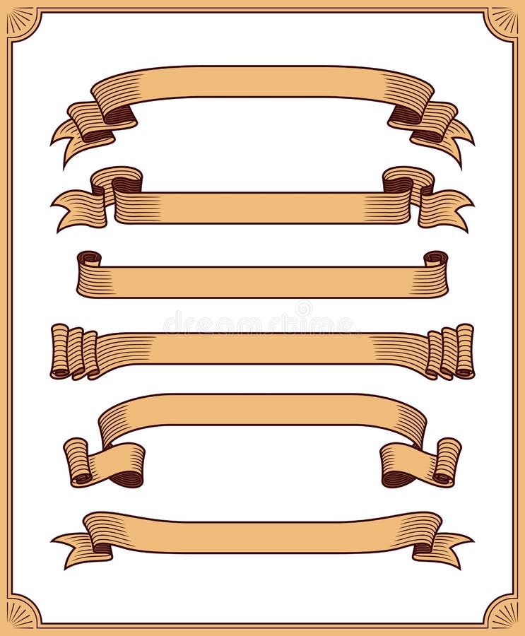 Retro Ribbon Vector Graphic Element Collection Stock Vector ...