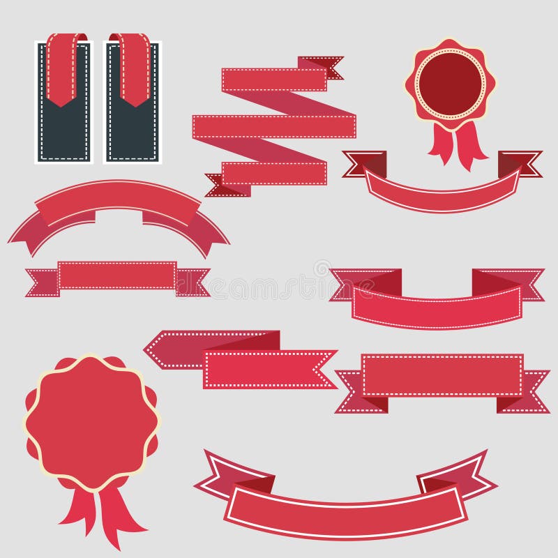 Retro Ribbons and Badges Design Stock Vector - Illustration of graphic ...