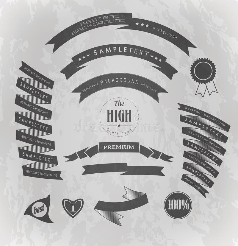 Retro Ribbons and Scrap Booking Stock Illustration - Illustration of ...